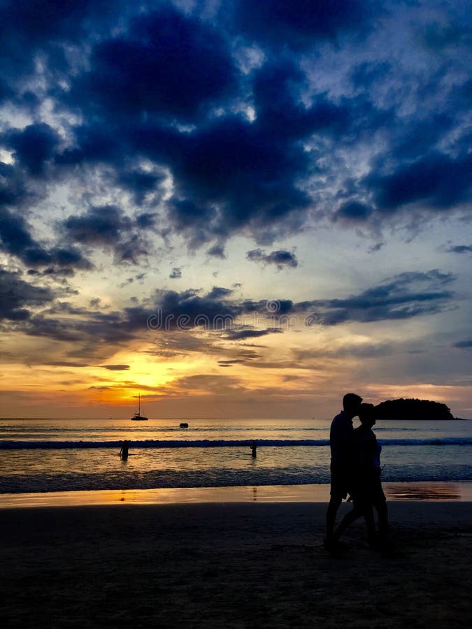 Sunset stock image. Image of thailand, beach, katakana - 146895417