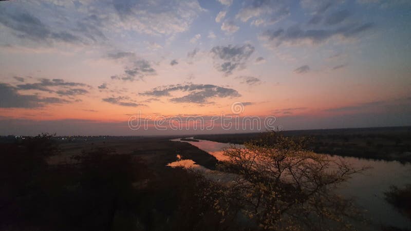 Sunset of the Kavango River Stock Photo - Image of dusk, sunrise: 229033598