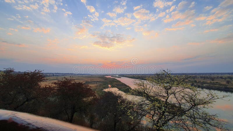 Sunset of the Kavango River Stock Photo - Image of dusk, sunrise: 229033598