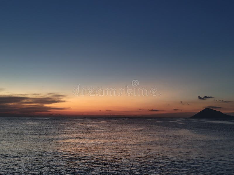 Sunset in Kawasan Manado City Stock Image - Image of coast, dusk: 267651227