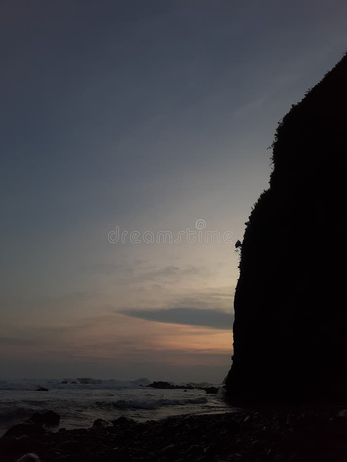 Sunset in Kebumen stock image. Image of kebumen, beach - 261750043