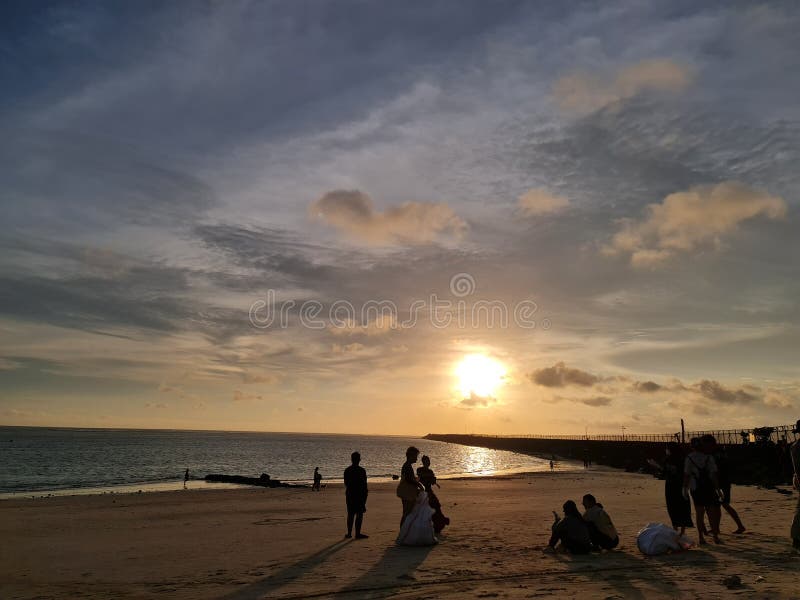 Sunset Kelan Bali Beach Plane Stock Photo - Image of shore, evening ...
