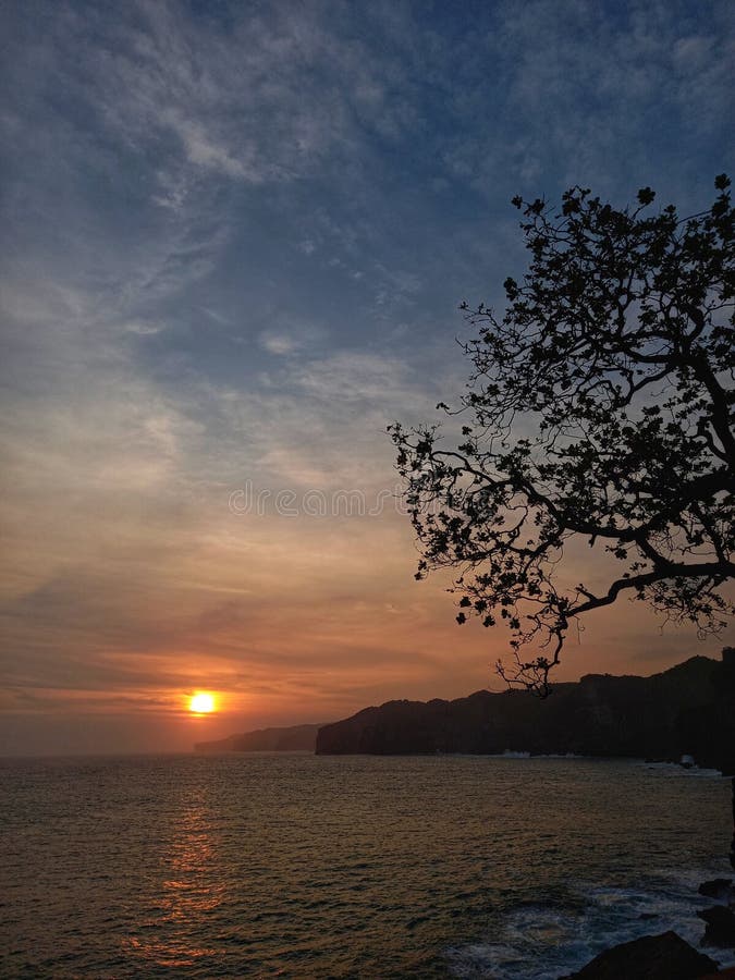 Sunset in Kesirat Beach stock photo. Image of sunset - 270326836