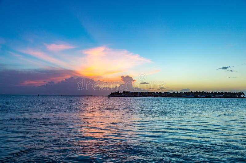Sunset at Key West stock photo. Image of ocean, square - 285805408