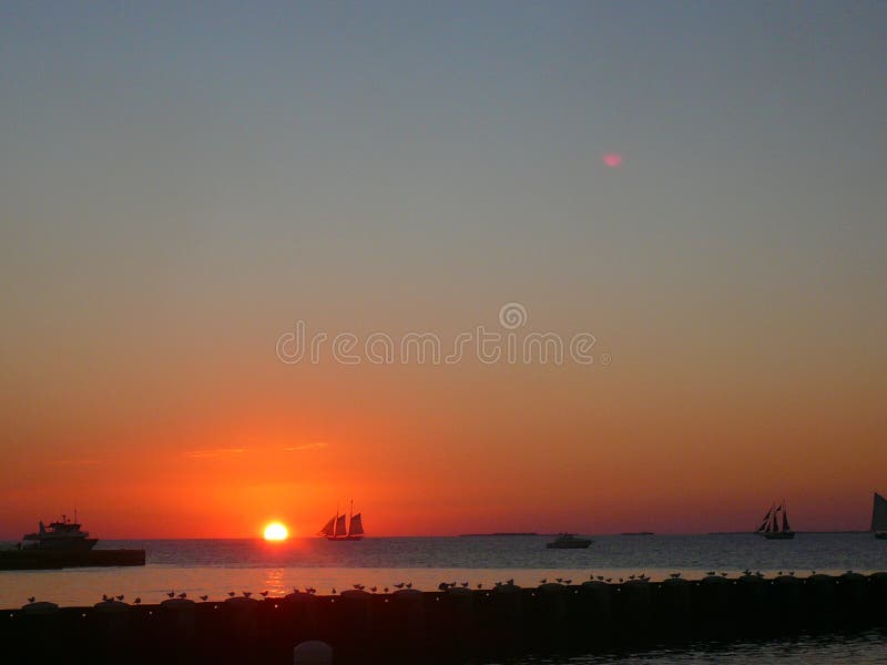 Panoramic Sunset in Key West Stock Photo - Image of panoramic, west ...
