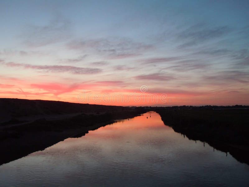 Sunset stock image. Image of keyhaven, beach, reflection - 104904307
