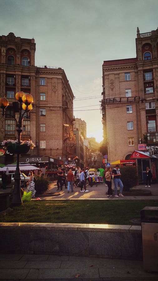 Sunset in Kiev editorial photo. Image of landmark, metropolis - 195385556