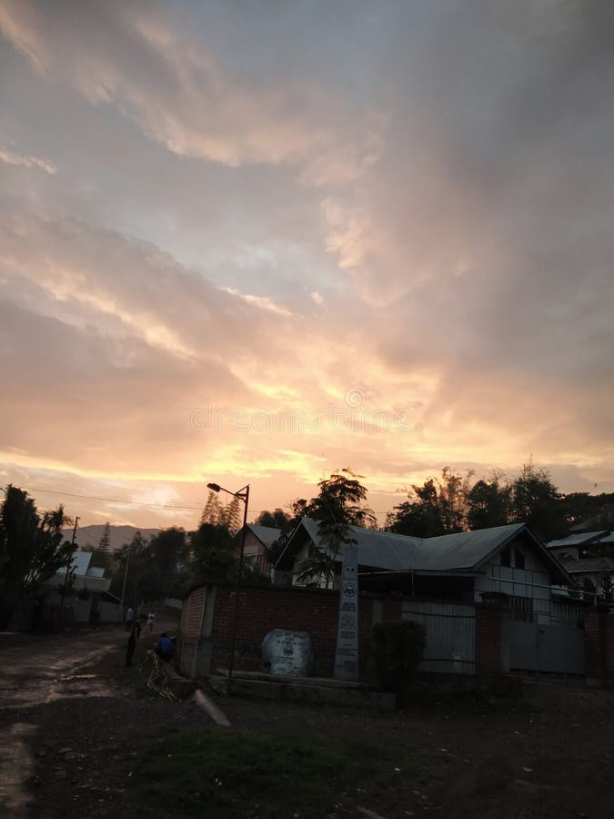 Sunset stock photo. Image of beautiful, hilly, sunset - 141734744