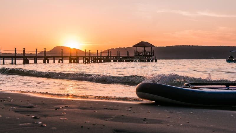 The Sunset from Koh Rong Samloem, Cambodia Stock Photo - Image of ...