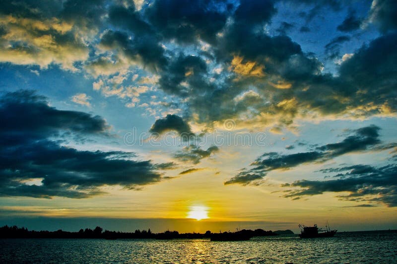 Sunset Kota Tepian Air, Indonesia Stock Photo - Image of sunset, tepian ...