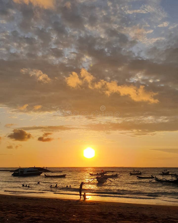 Pantai Jerman (German Beach) in Kuta, Bali Indonesia Sunset Shot Stock ...
