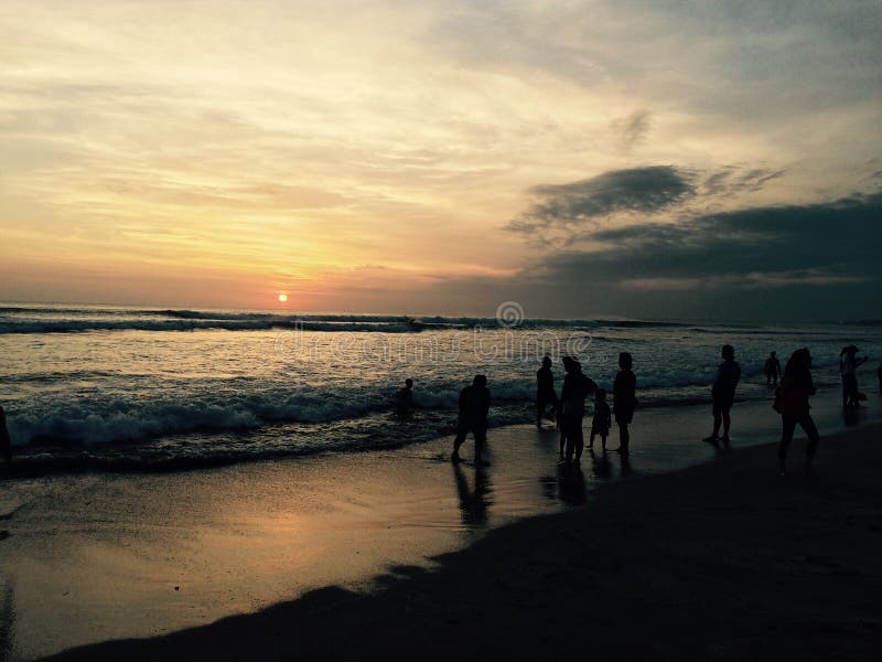 Sunset in kuta Bali stock photo. Image of sunset, wonderful - 96049900