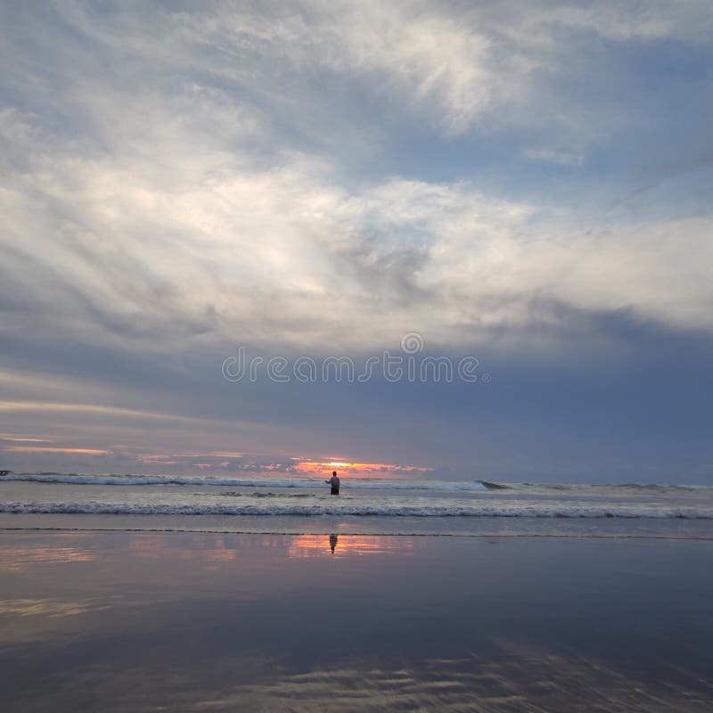 Sunset at Kuta Beach Bali Nature View Stock Photo - Image of sunset ...