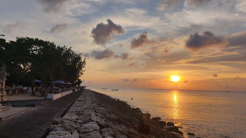 Sunset in Kute Bali stock image. Image of dusk, beach - 262931901
