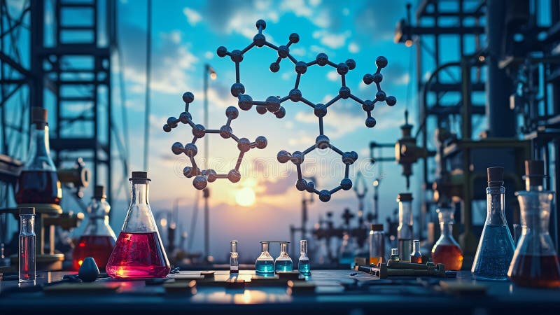 Sunset Lab- Molecular Structures and Chemical Flasks Good Resolution ...
