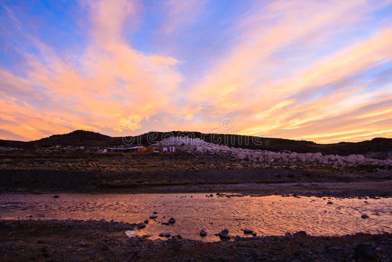 Lago Strobel with Rio Barrancoso Confluence Stock Photo - Image of ...