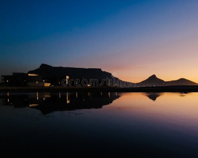 Table Mountain Lagoon Water Reflection Stock Image - Image of national ...