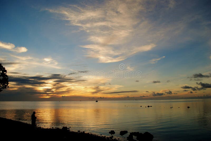 Sunset at the lagoon stock photo. Image of relaxation - 149133350