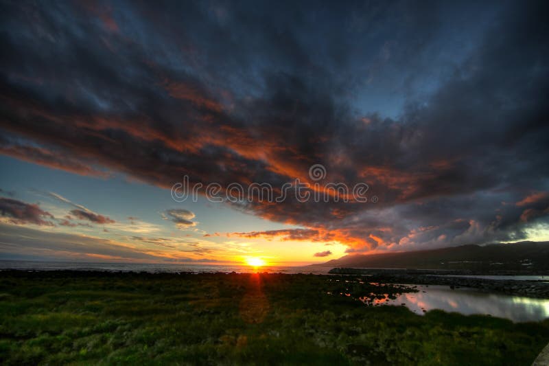 Sunset at Lajes Do Pico, Pico Island Stock Photo - Image of natural ...