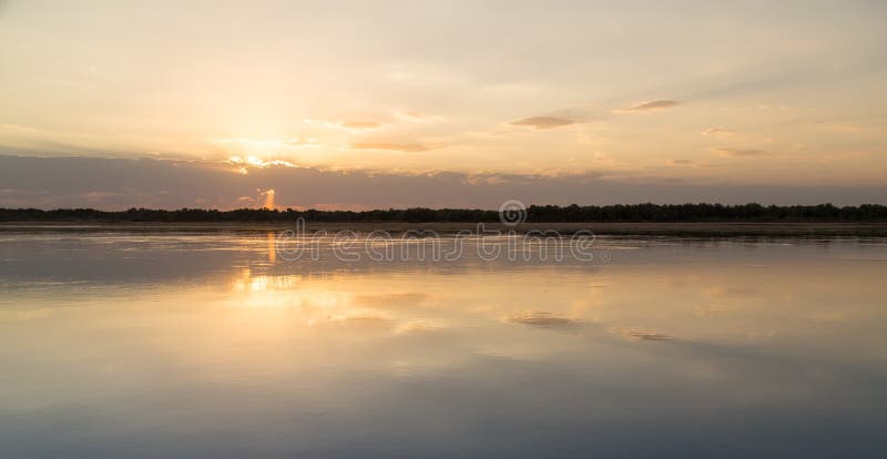 Sunset on the Lake As a Backdrop Stock Photo - Image of beauty ...
