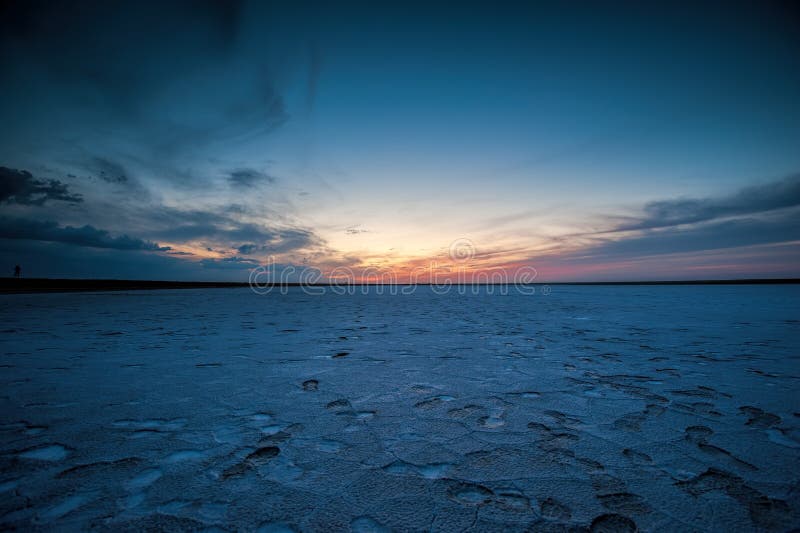 Sunset on the lake Elton stock image. Image of holiday - 148967695