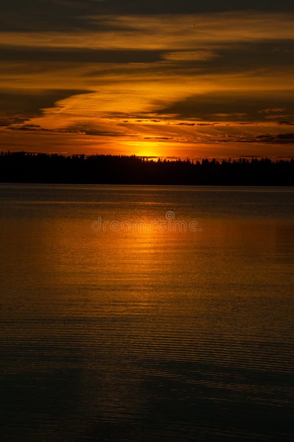 Sunset at the lake Unden stock image. Image of destination - 245971873