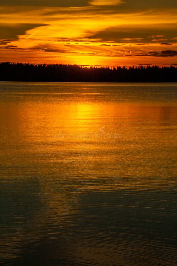 Sunset at the lake Unden stock image. Image of idyllic - 245972291