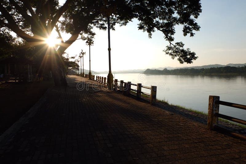 Sunset with the lake view stock image. Image of park - 85742347