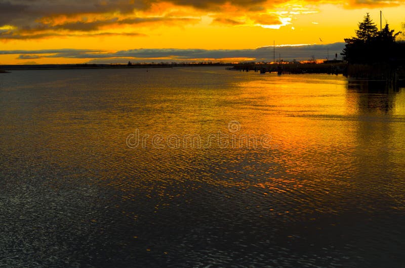 Sunset Lake Water Reflection Stock Photo - Image of romantic, dusk ...