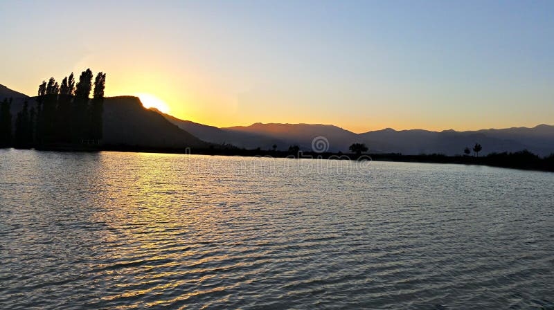 Sunset lake stock image. Image of sunset, trees, water - 93121993