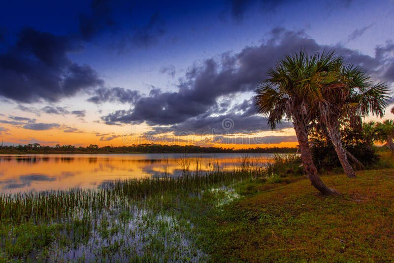 Sunset at Lake Zobel, George LeStrange Preserve, Fort Pierce, Florida ...