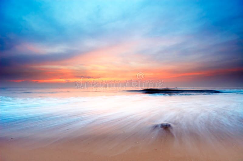 Sunset landscape stock image. Image of nature, rocks, seagull - 1110049