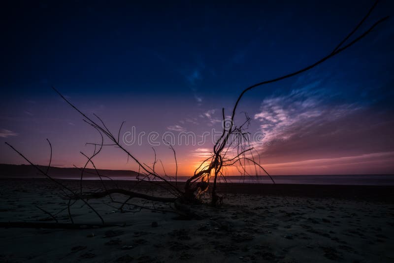 Sunset Landscape in the Asturias Beach of Xago Stock Image - Image of ...
