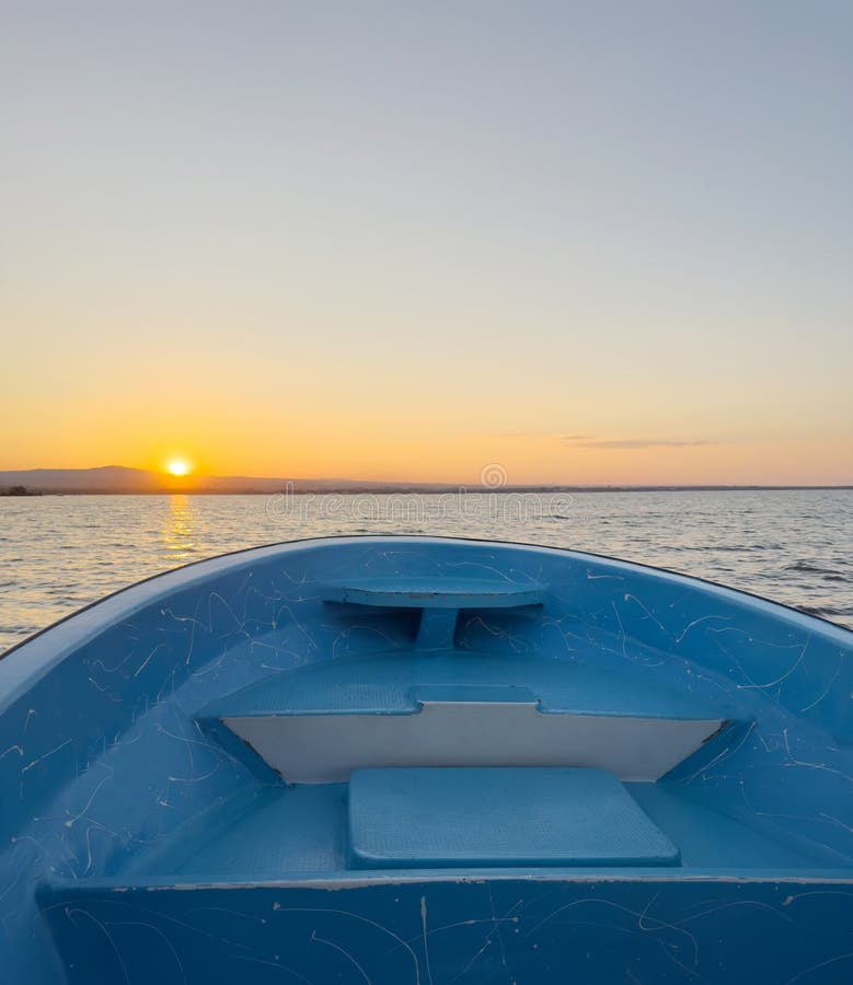 Sunset landscape from boat stock image. Image of shore - 328207679