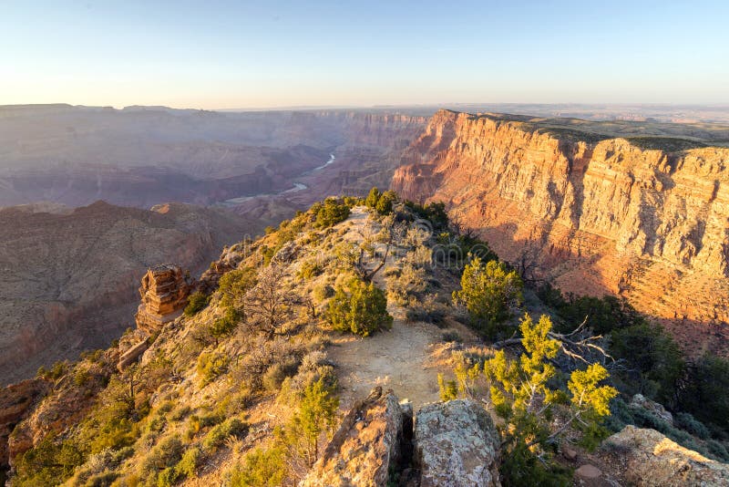 Sunset Landscape of Grand Canyon from Desert View Point Stock Photo ...