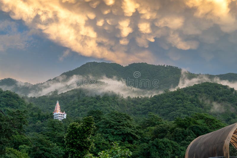 Sunset Landscape Mountain Rishikesh Stock Photo - Image of beautiful ...