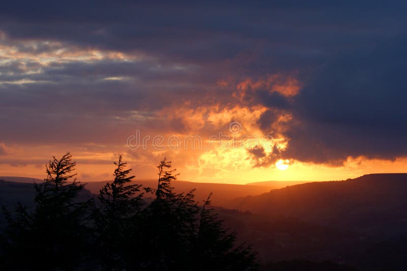 Sunset landscape stock image. Image of beattie, yorkshire - 56357389