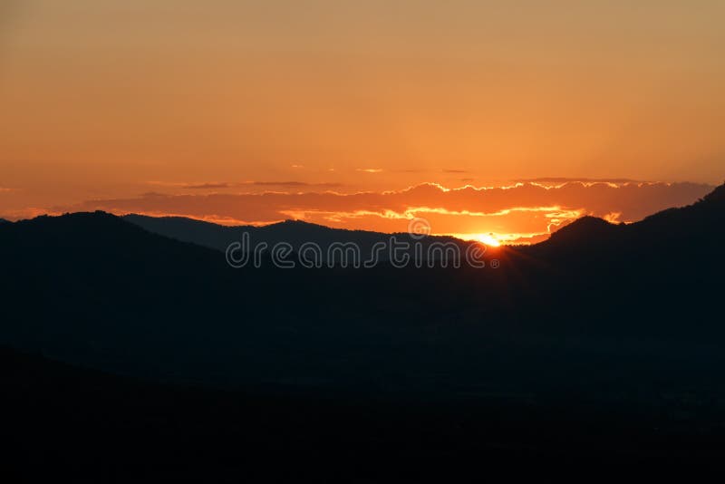 Sunset Mountian - Background Stock Photo - Image of nature, dusk: 74523802