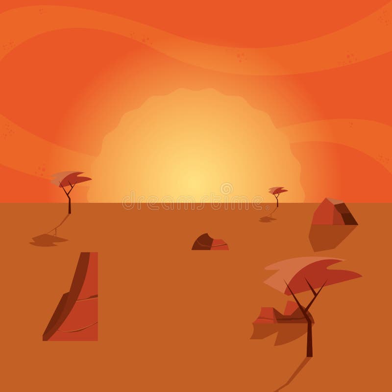 Sunset landscape design stock vector. Illustration of bright - 113894111