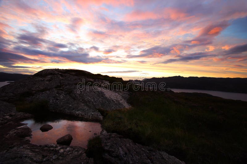 Sunset Landscape in Scotland Stock Photo - Image of britain, shining ...