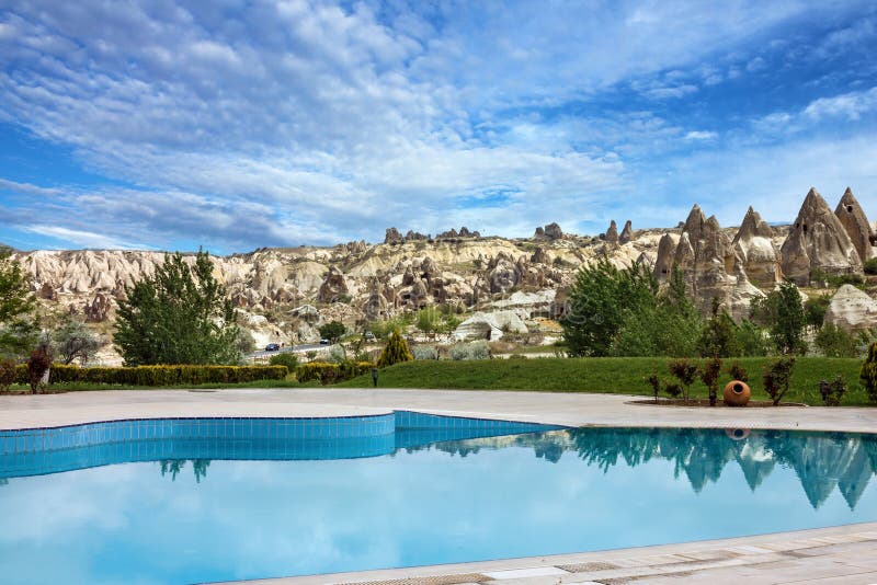 Sunset Landscape, Swimming Pool, Turkey Stock Image - Image of modern ...