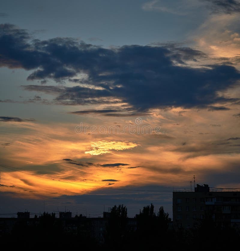 Sunset in a Large European City View from the Window Stock Image ...
