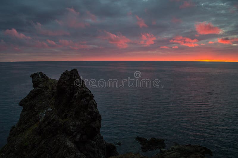 Sunset at Lark Harbor in Newfoundland Stock Image - Image of adventure ...
