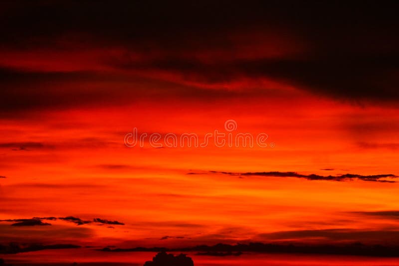 Sunset on Last Light Sky Silhouette Cloud in Evening Stock Photo ...