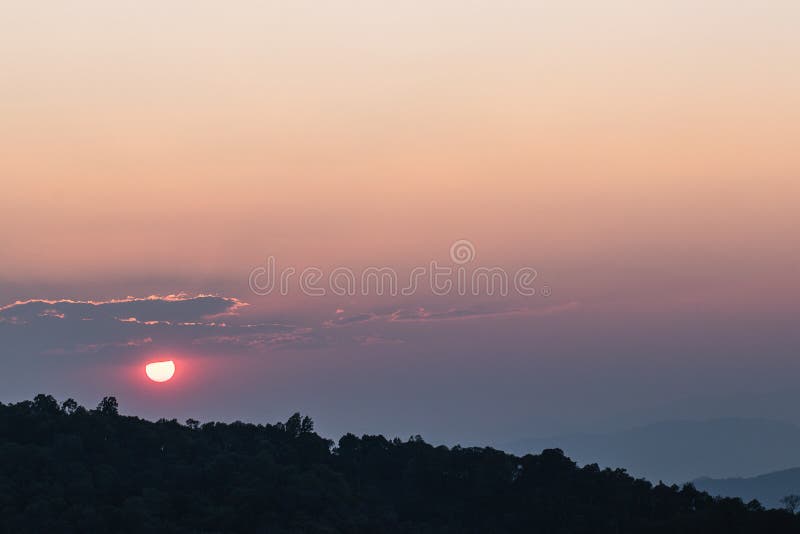 Sunset and Layers of the Mountain Stock Photo - Image of panorama ...