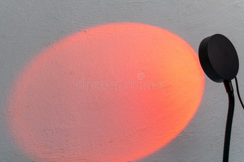 Sunset LED RGB Lighting Decor. Shadow on Surface Illuminated by ...