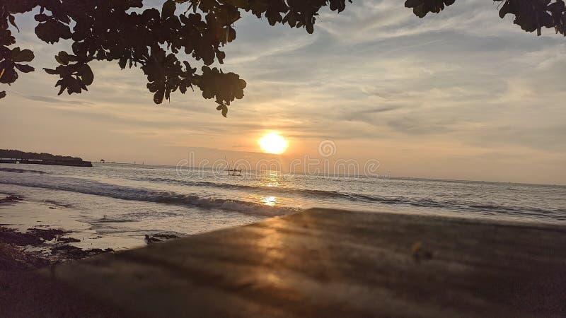 Sunset Light of the Ocean View in the Beach Stock Image - Image of ...