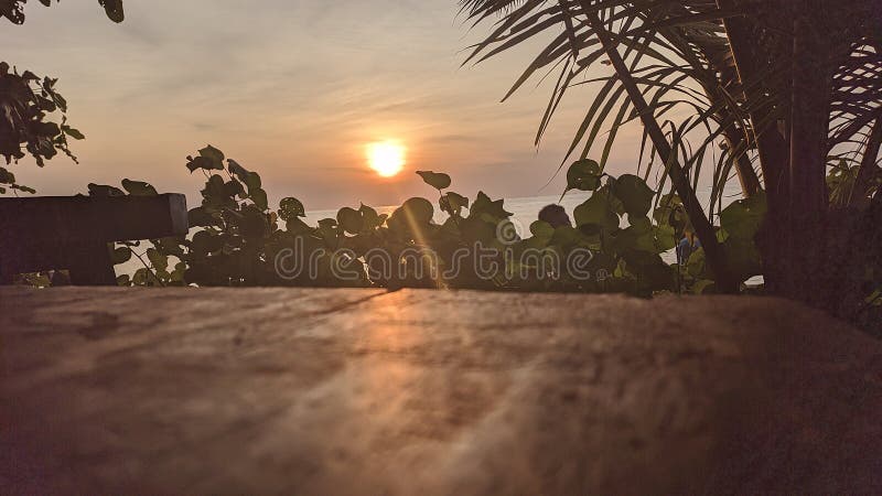 Sunset Light of the Ocean View in the Beach Stock Image - Image of ...