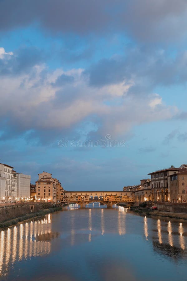 Sunset Light on Ponte Vecchio - Old Bridge - in Florence, Italy ...