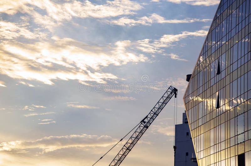 Sunset Light Reflecting Off a Modern Skyscraper,in Downtown Manila ...